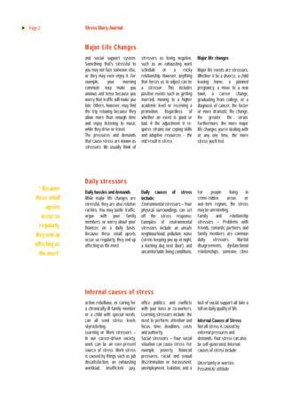 Stress diary guide 2. stress causes | PDF