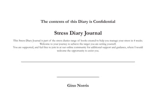 Stress diary sample | PDF