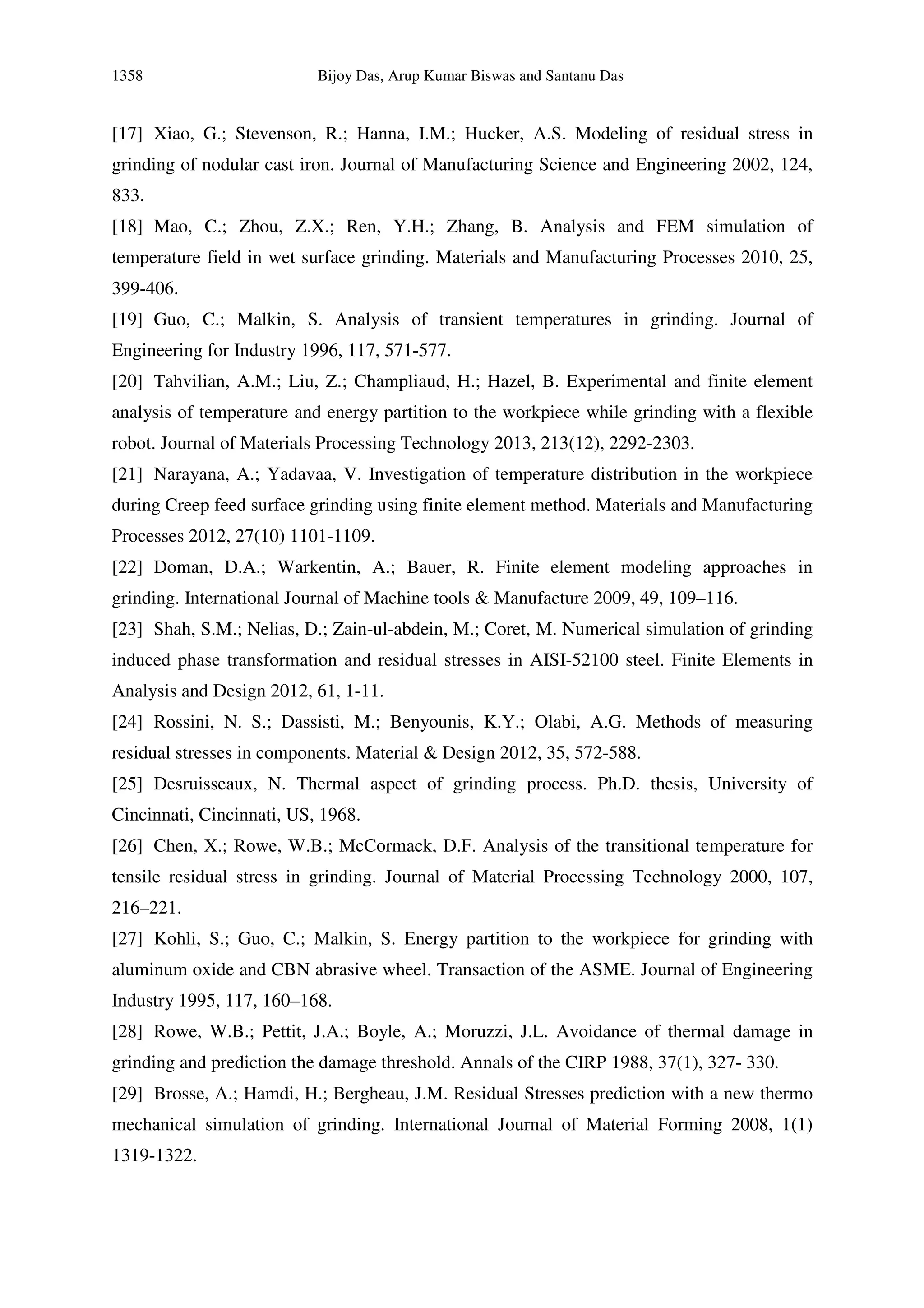 Stress distribution in grinding by finite element analysis | PDF