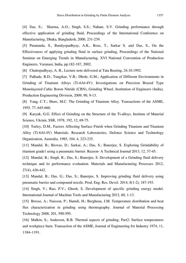 Stress distribution in grinding by finite element analysis | PDF
