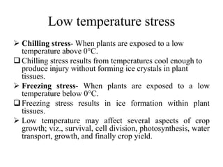 Stress due to temperature physiological and biochemical responses of ...