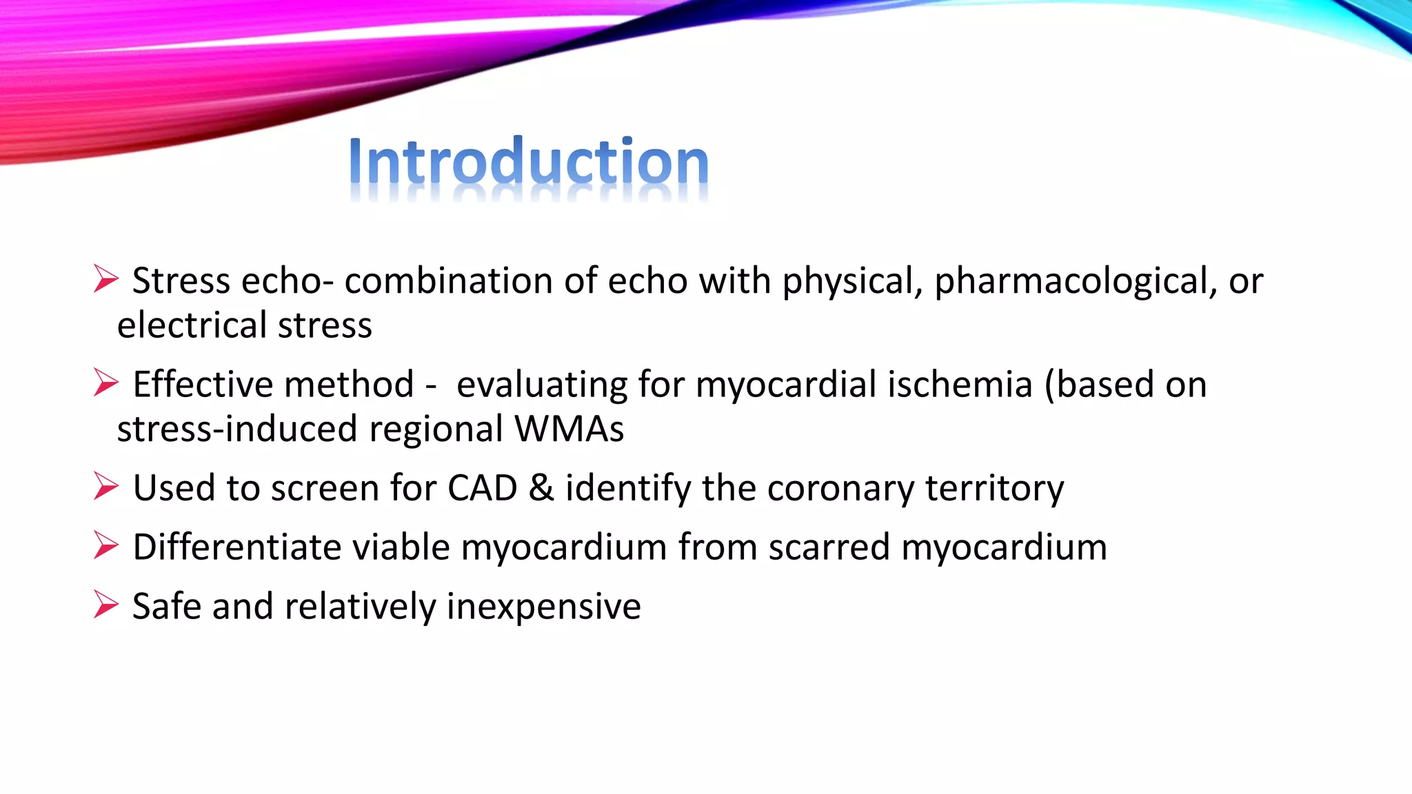 Stress echocardiography/Dobutamine stress echocardiography | PPTX