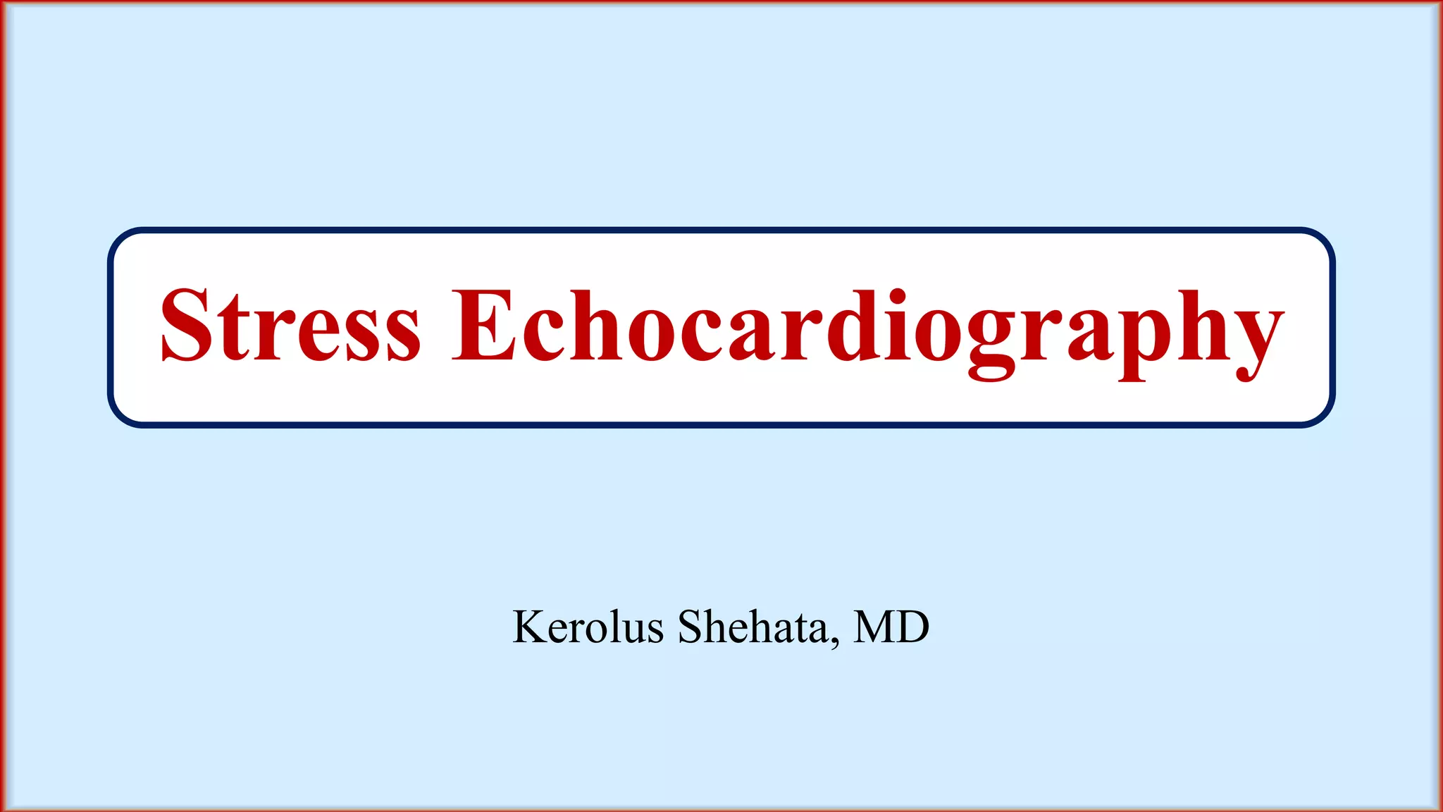 Stress Echocardiography | PDF