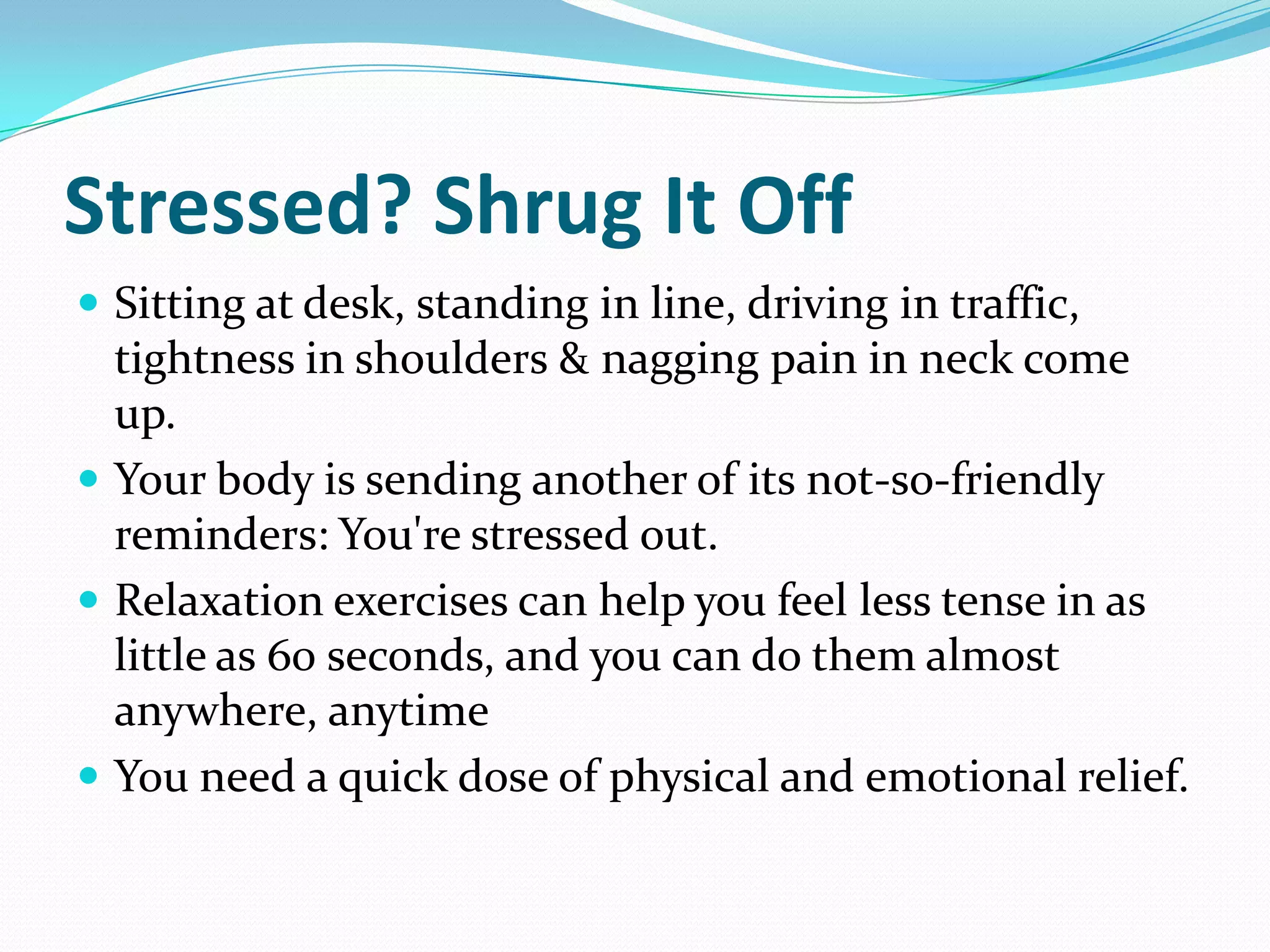 Stressed Shrug It Off | PPTX