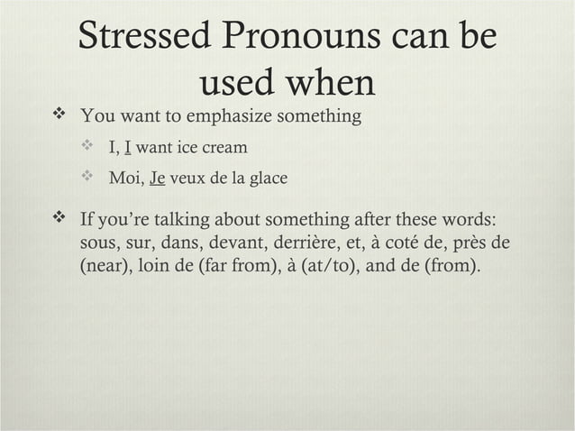 Stressed pronouns | PPT