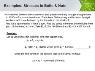 Stresses in bolts & nuts | PPTX