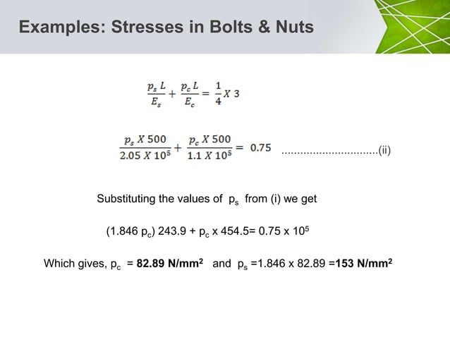 Stresses in bolts & nuts | PPTX