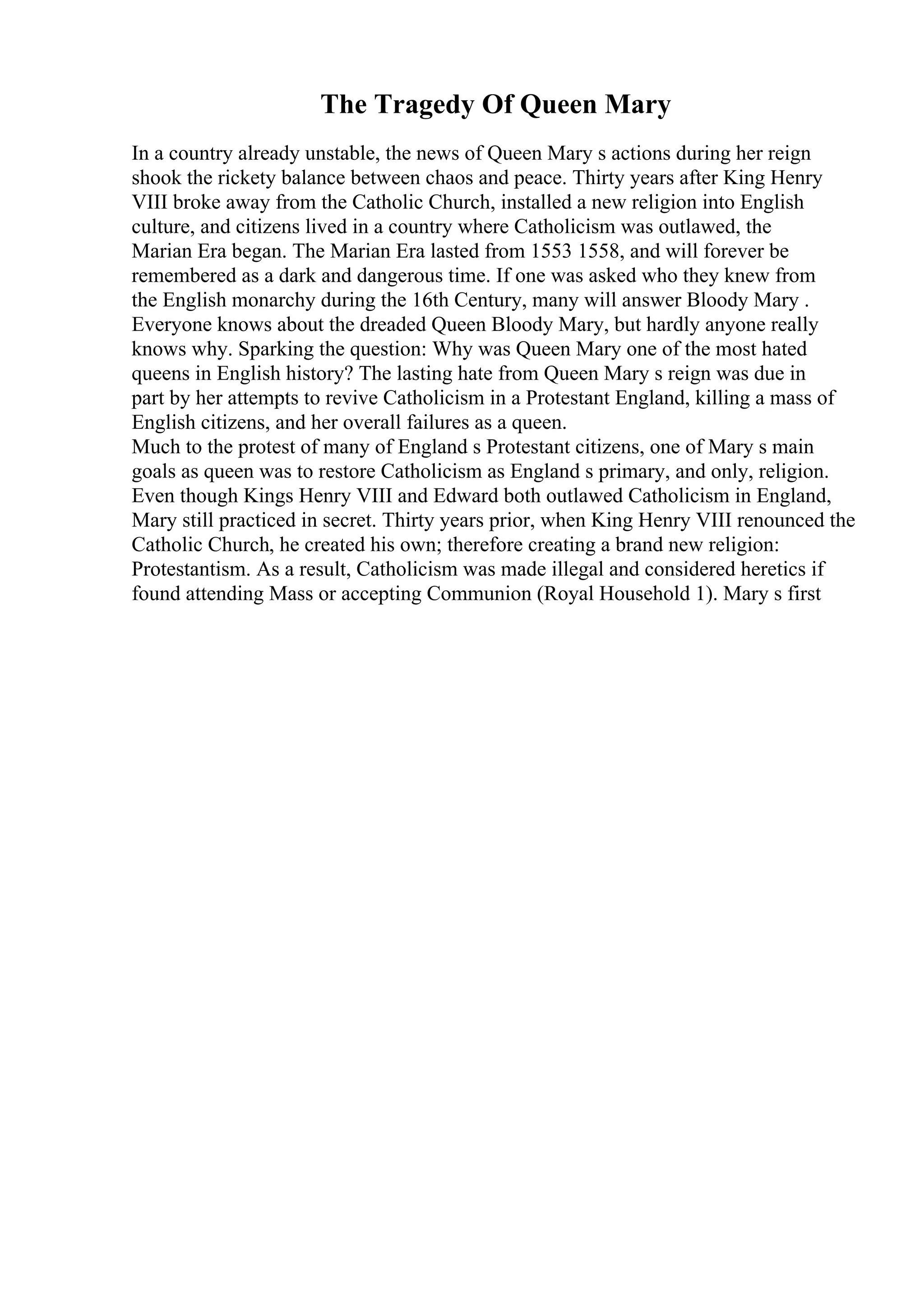 Stress Essay Example | PDF