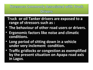 Stress factors and vulnerability to road accidents among (2) | PPT
