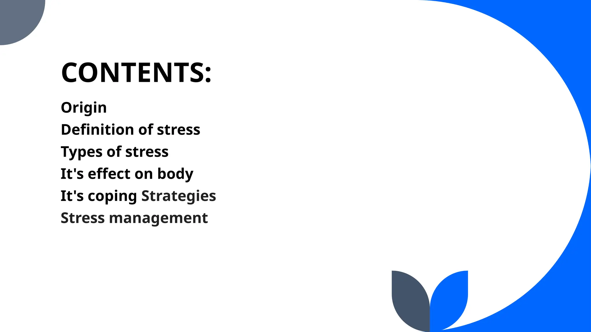 STRESS Origin Definition of stress Types of stress It's effect on body ...