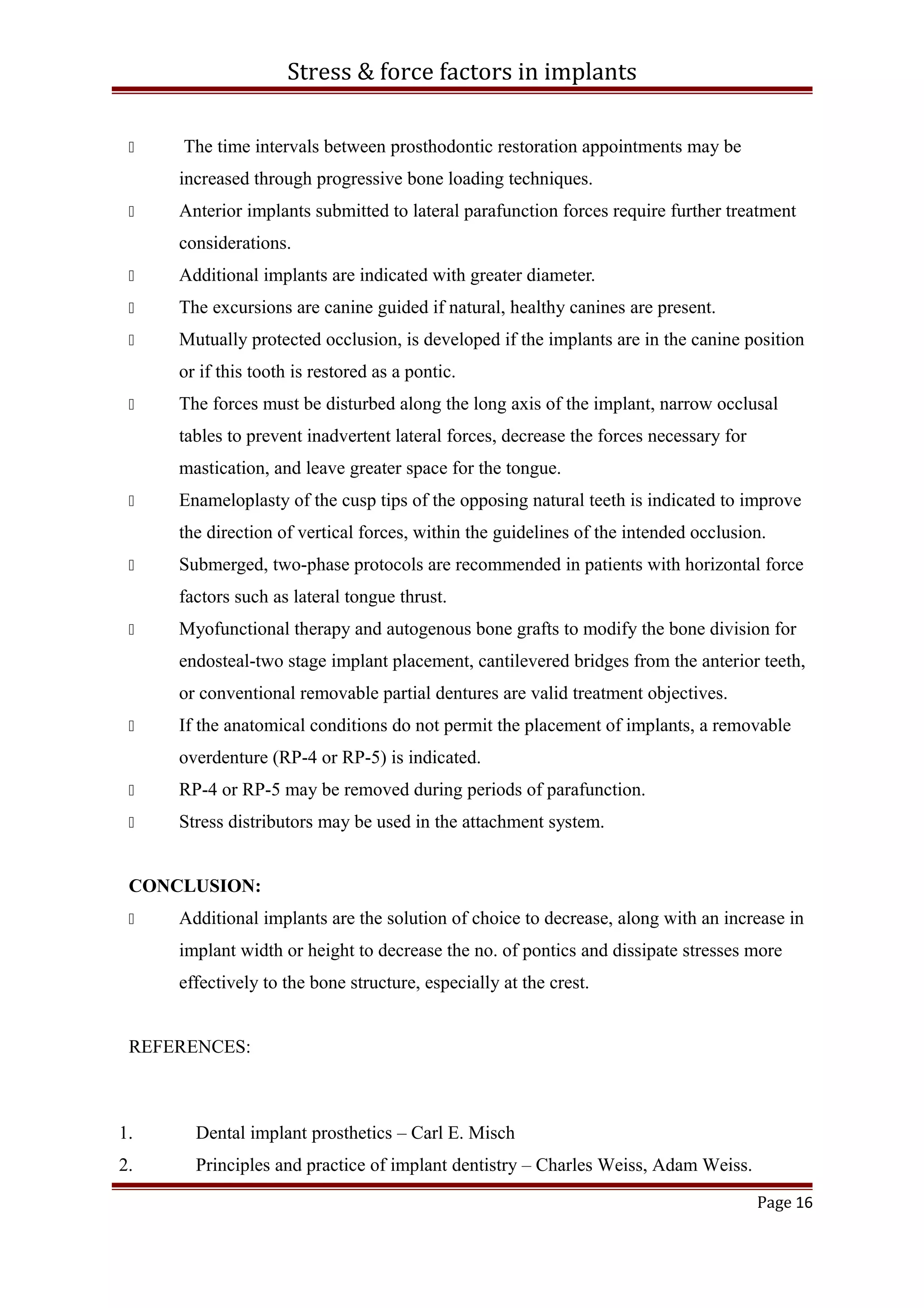 Stress & force factors in implants /certified fixed orthodontic courses ...