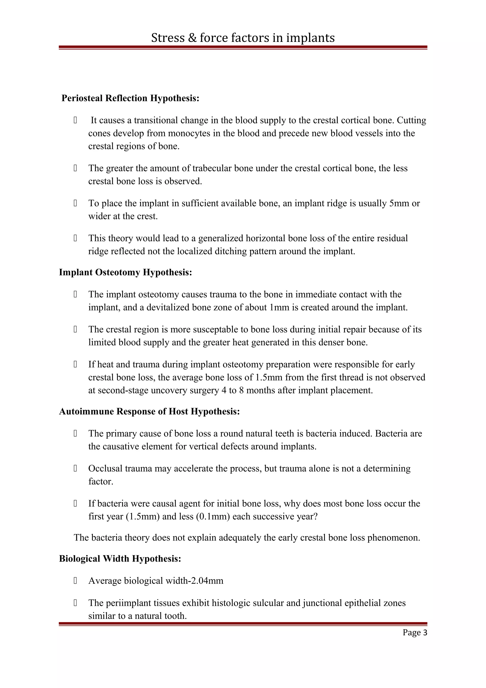 Stress & force factors in implants /certified fixed orthodontic courses ...
