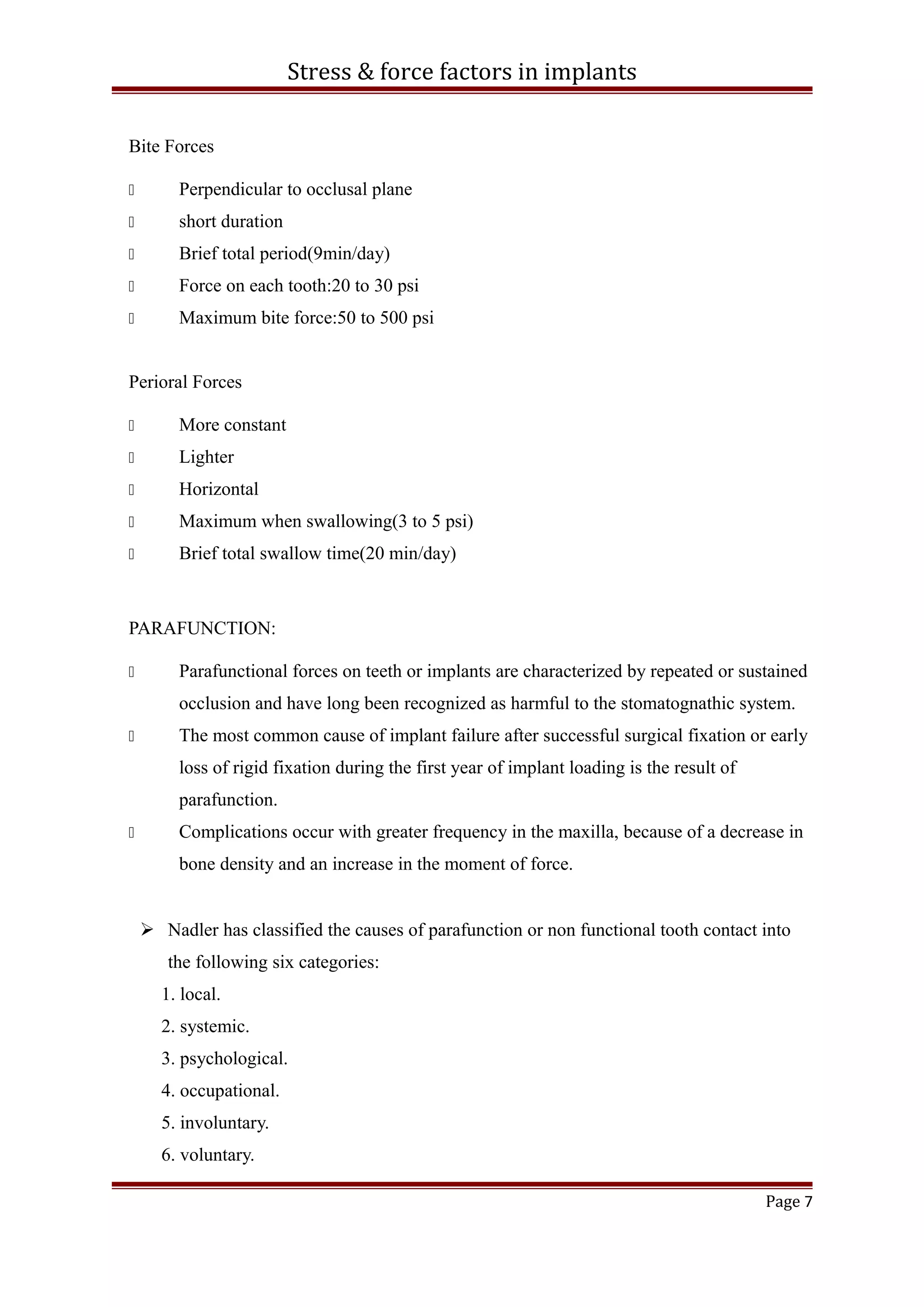 Stress & force factors in implants /certified fixed orthodontic courses ...