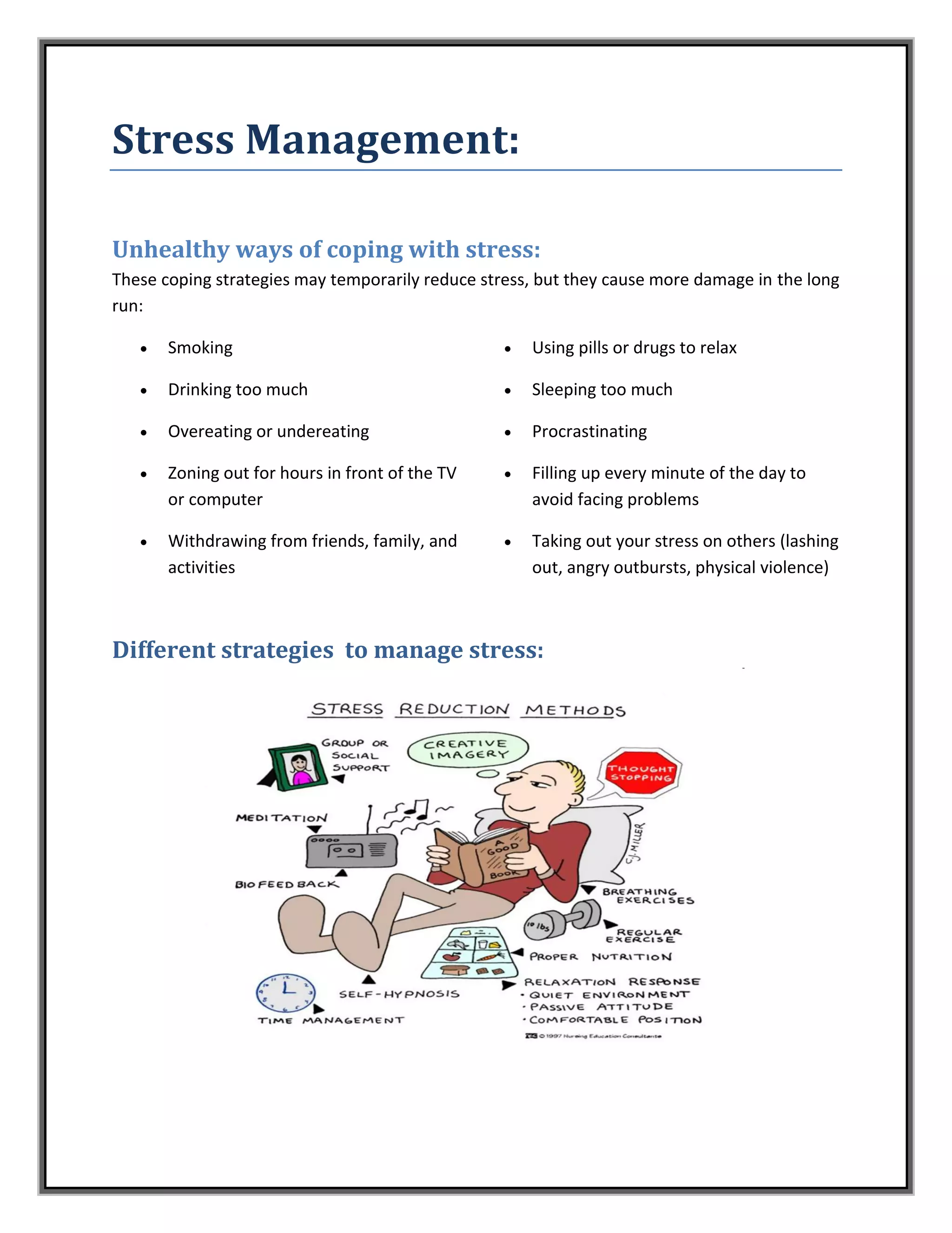 Stress management and stress handling hand out | PDF