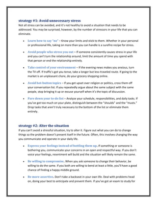 Stress management and stress handling hand out | PDF