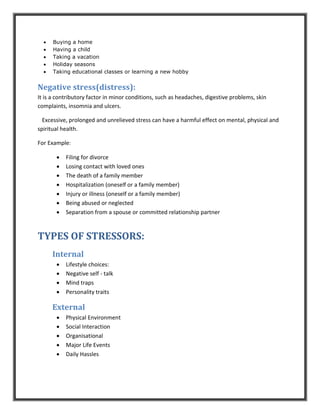 Stress management and stress handling hand out | PDF