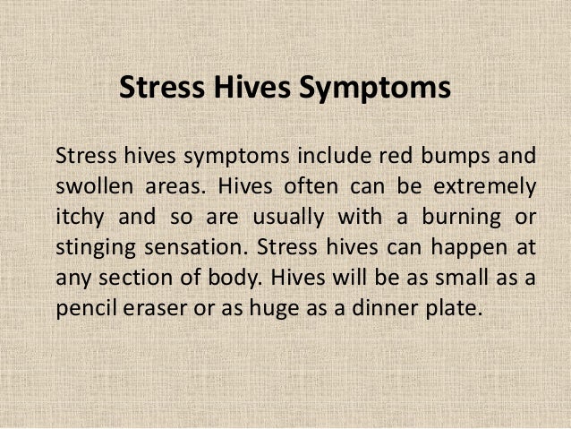 Stress Hives – How to Treat Stress Hives Fast