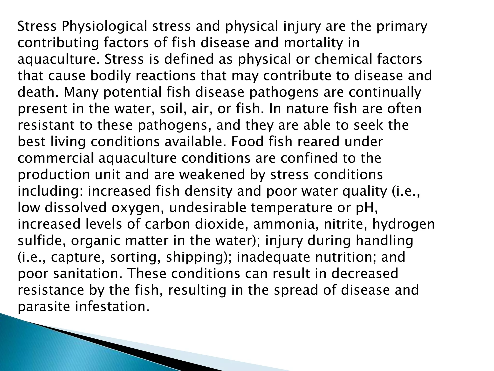 Stress in aquaculture | PPTX