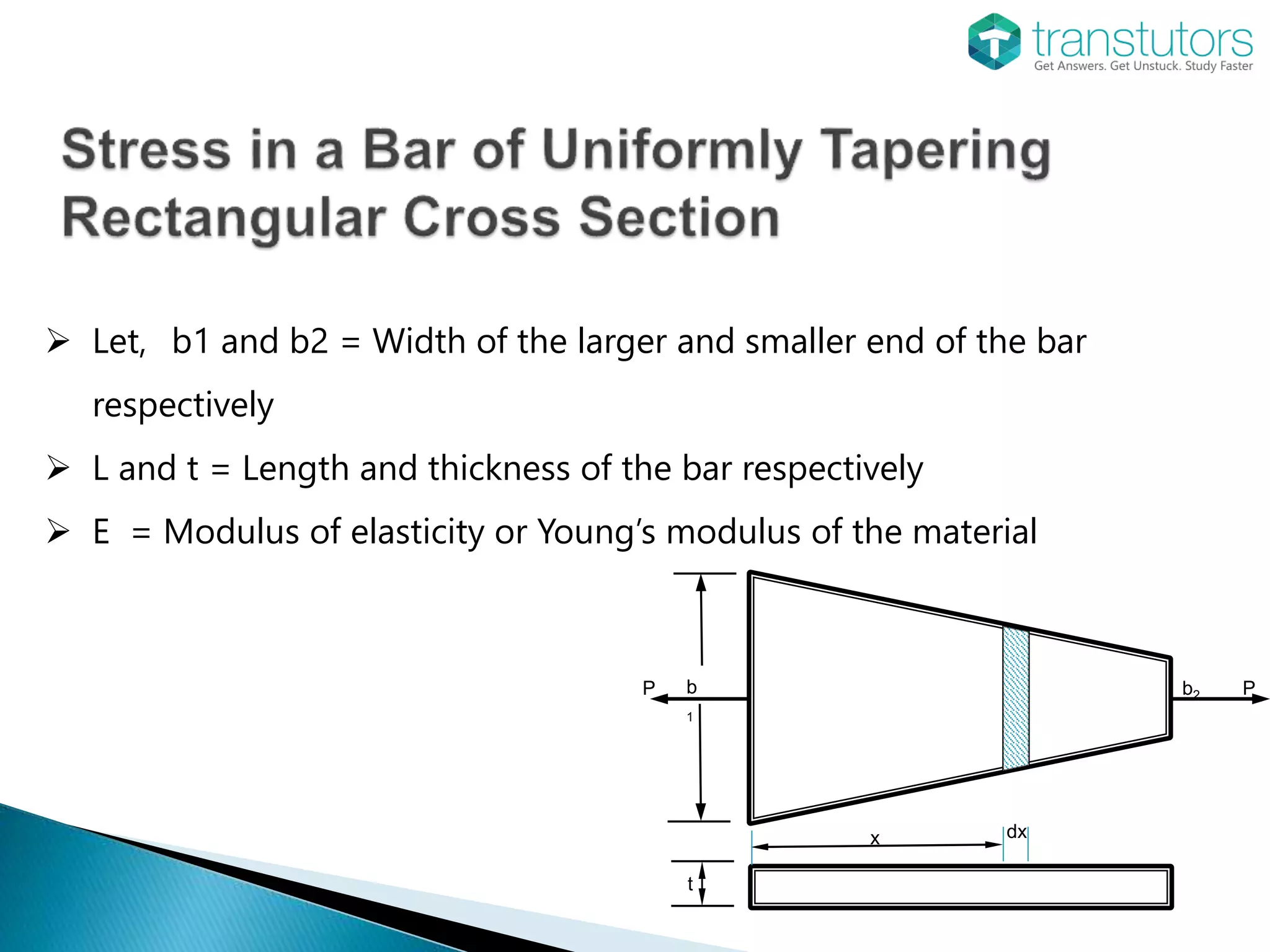 Stress in Bar of Uniformly Tapering Rectangular Cross Section ...