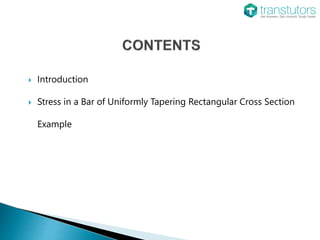 Stress in Bar of Uniformly Tapering Rectangular Cross Section ...