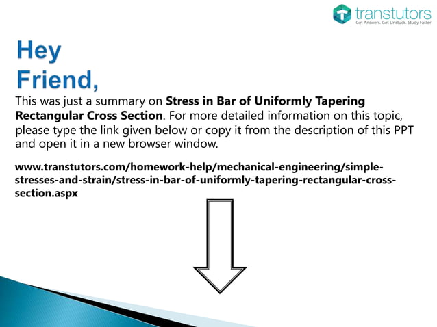 Stress in Bar of Uniformly Tapering Rectangular Cross Section ...