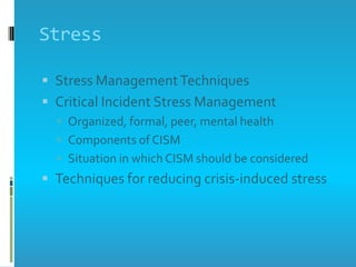 Stress in EMS | PPTX