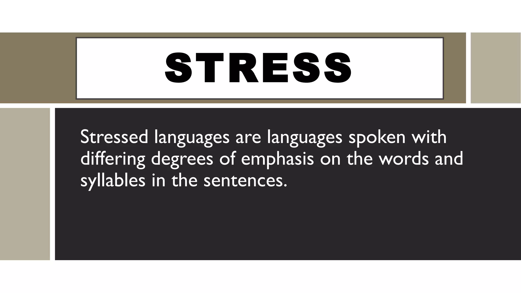 Stress in English Pronunciation | PPT