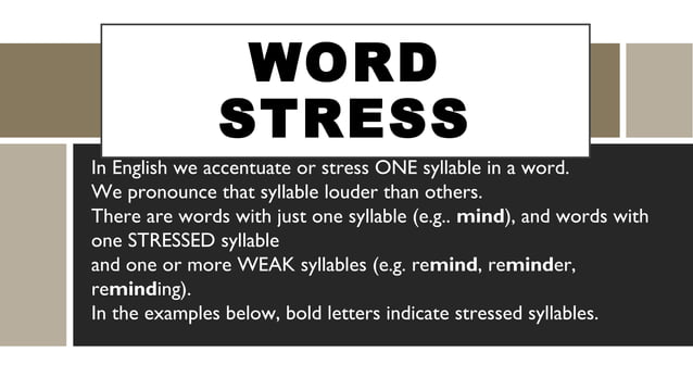 Stress in English Pronunciation | PPT