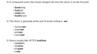 Stress in English Pronunciation | PPT