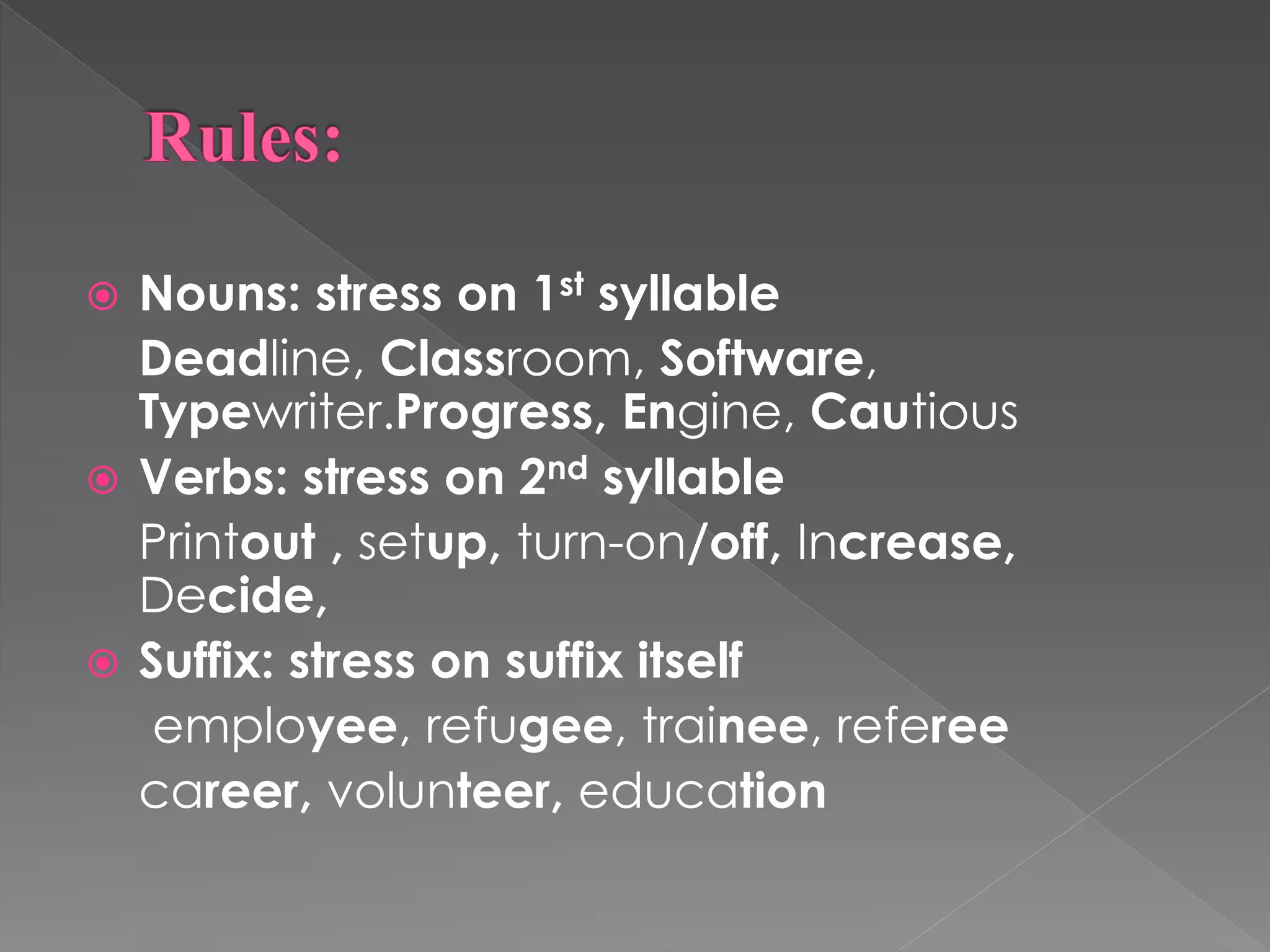 Stressed syllables | PPTX