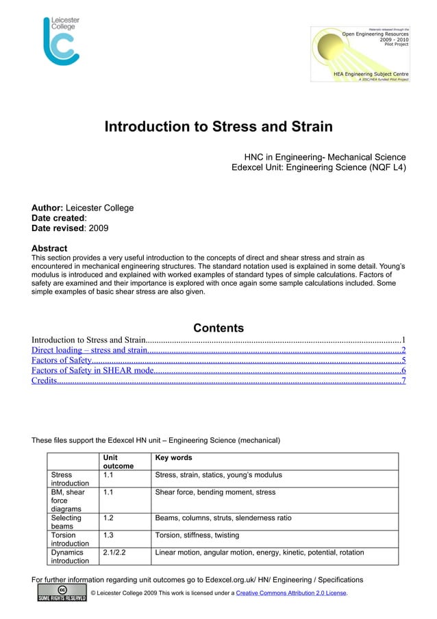 Introduction to Stress | PDF