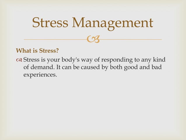 Stress Management | PPTX