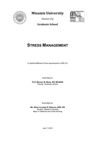 Stress management | PDF