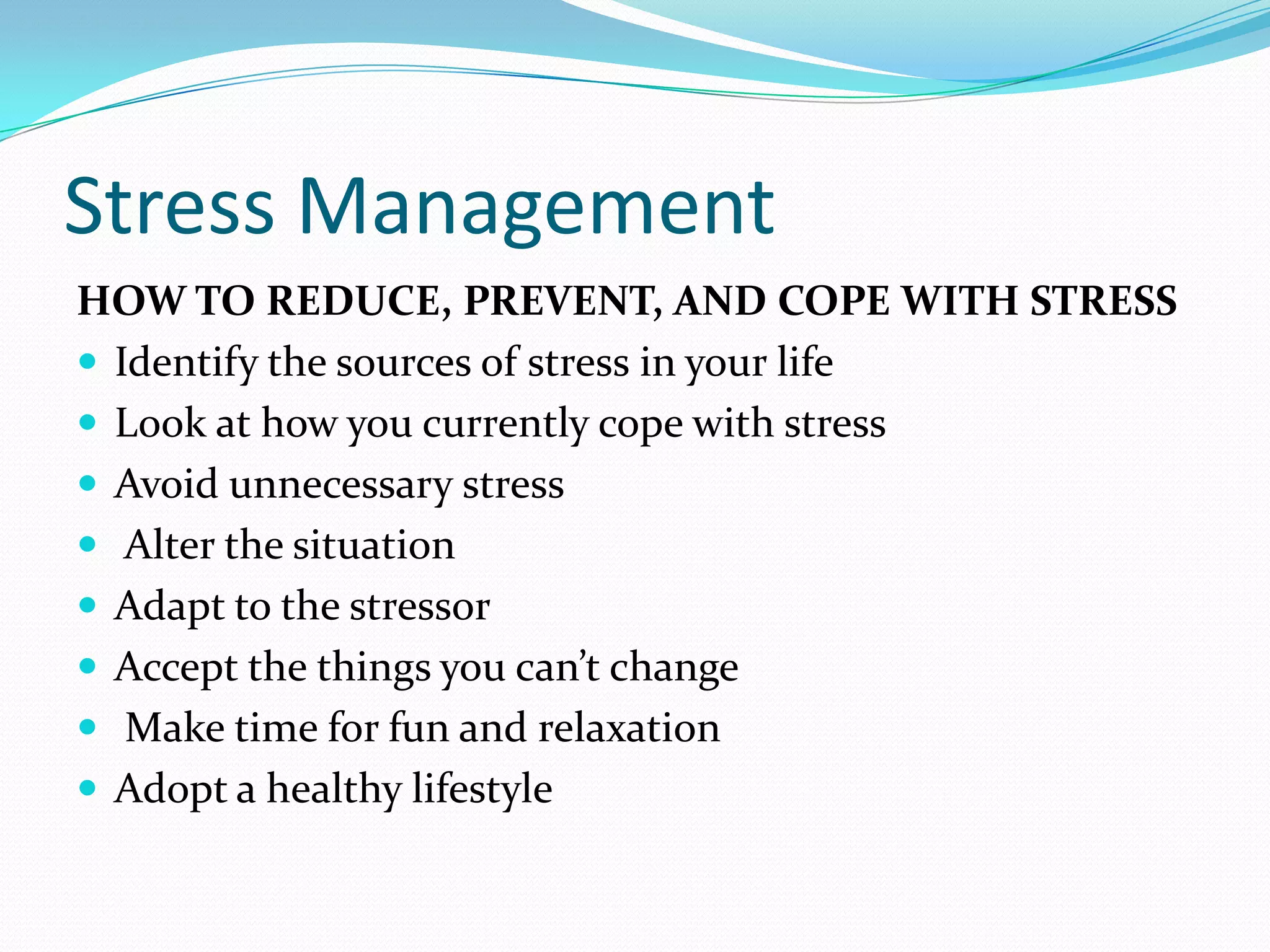 Stress management | PPTX | Mental Health | Diseases and Conditions