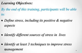 Stress management Training presentation | PPTX