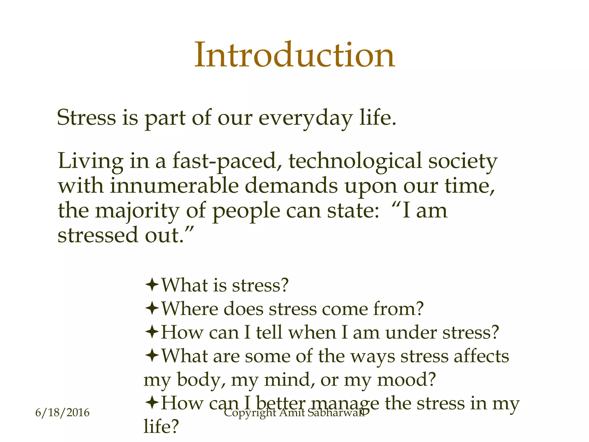 Stress management & How to get rid of Stress . | PPT