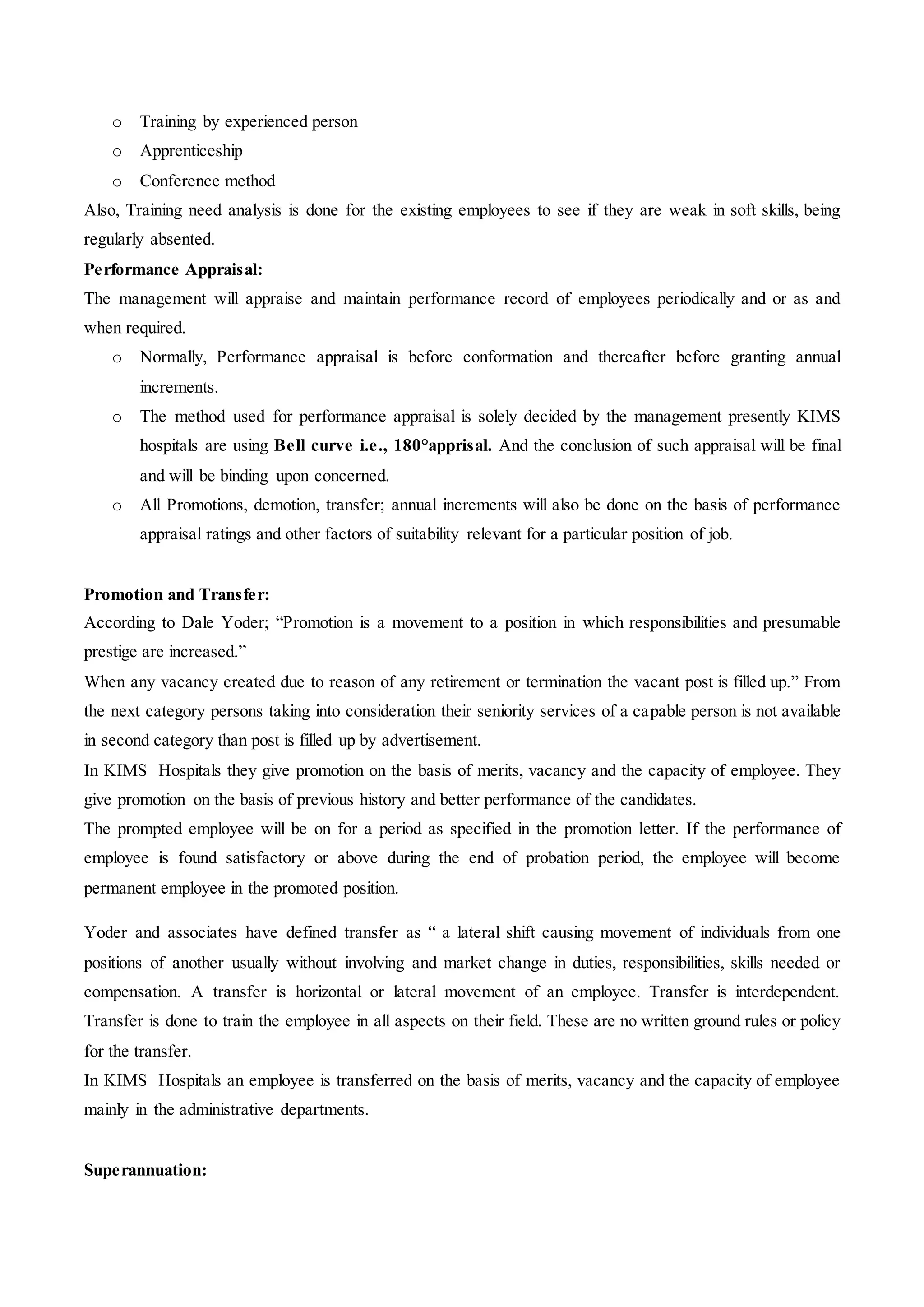 stress management - kims hospital mba project report | DOCX