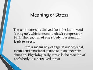 Stress management | PPTX