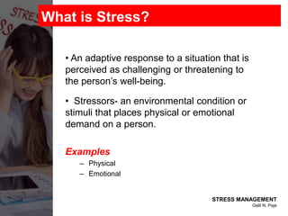 Stress management | PPTX