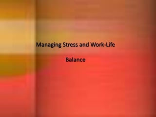 Stress management | PPTX