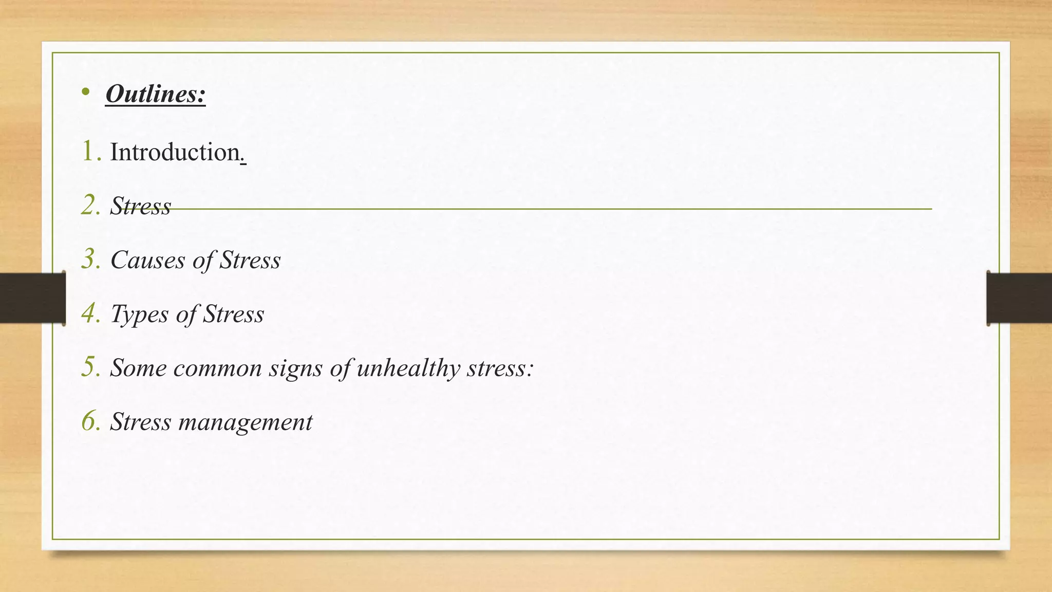 Stress management | PPTX