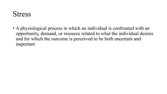 Stress mgmt slides for understanding stress | PPT