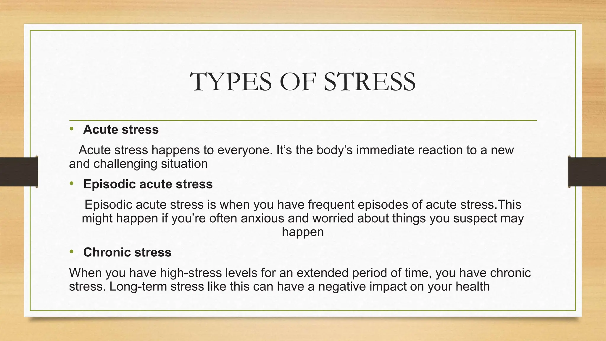 A PRESENTATION ON EFFECTS OF STRESS AND ITS MANAGEMENT | PPT