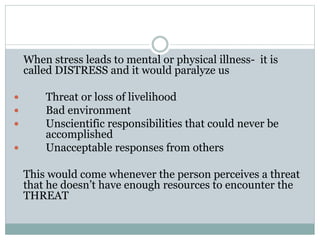 Overview of Stress Management in Group Behaviour | PPT
