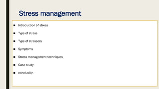 Stress management - psychology and counselling | PPTX