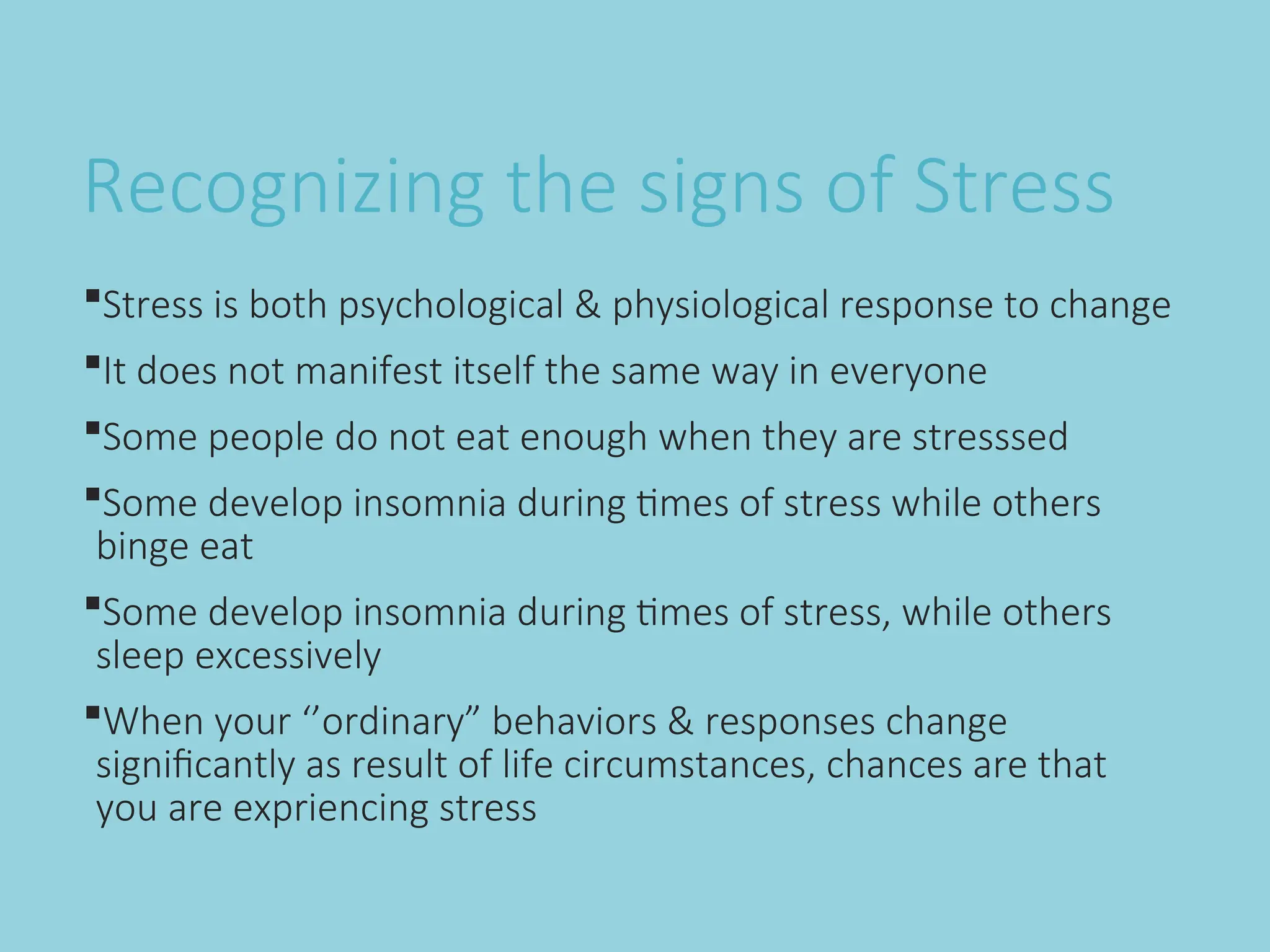 STRESS TRIGGERS AND MANAGEMENT TECHNICS. | PPT
