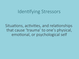 STRESS TRIGGERS AND MANAGEMENT TECHNICS. | PPT