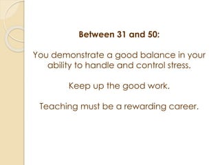 Stress Management for Teachers | PPTX