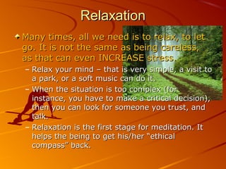 Stress management | PPT | Mental Health | Diseases and Conditions