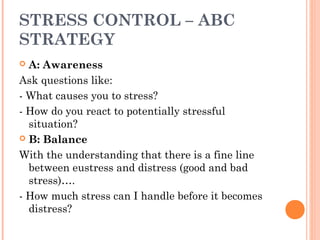 Stress management presentation - 26.06.17